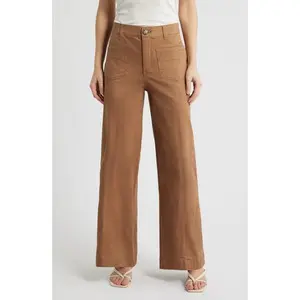 Wit & Wisdom Skyrise Patch Pocket Wide Leg Pants - Candied Walnut