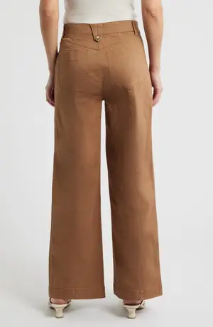 Wit & Wisdom Skyrise Patch Pocket Wide Leg Pants - Candied Walnut