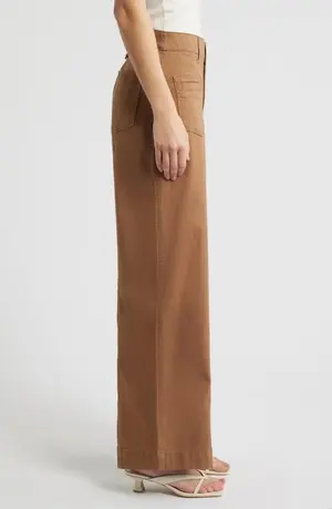 Wit & Wisdom Skyrise Patch Pocket Wide Leg Pants - Candied Walnut