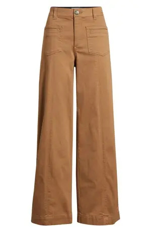 Wit & Wisdom Skyrise Patch Pocket Wide Leg Pants - Candied Walnut