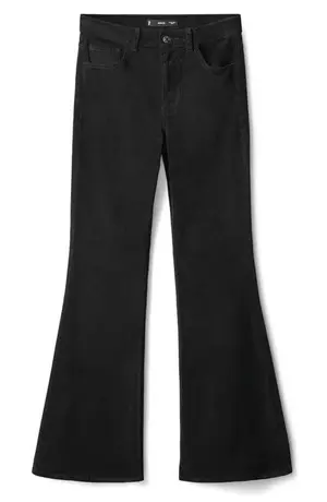 Mango Flare Velvet Jeans - Black