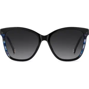 Carolina Herrera 56mm Butterfly Sunglasses - Black/dark Grey