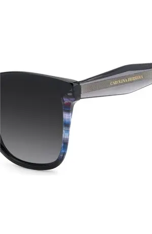 Carolina Herrera 56mm Butterfly Sunglasses - Black/dark Grey