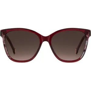 Carolina Herrera 56mm Butterfly Sunglasses - Burgundy/brown