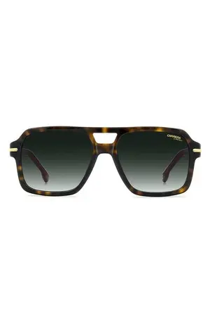 Carrera Eyewear 56mm Square Sunglasses - Havana/green Shaded