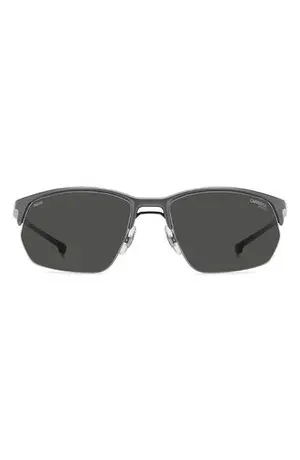Carrera Eyewear 65mm Rectangular Sunglasses - Matte Dark Ruthenium/grey