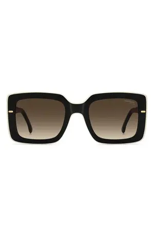 Carrera Eyewear 53mm Rectangular Sunglasses - Black/white/brown