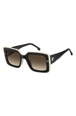 Carrera Eyewear 53mm Rectangular Sunglasses - Black/white/brown