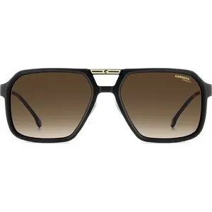 Carrera Eyewear 59mm Gradient Square Sunglasses - Black/gold/brown/green