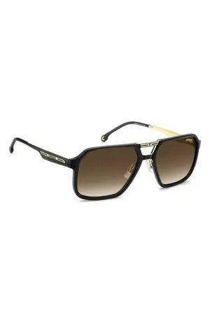 Carrera Eyewear 59mm Gradient Square Sunglasses - Black/gold/brown/green