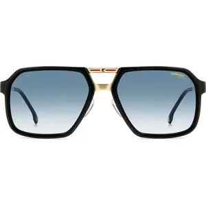 Carrera Eyewear 59mm Gradient Square Sunglasses - Black/gold/dark Blue