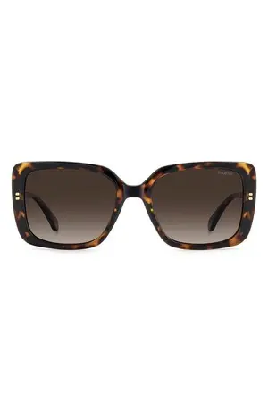 POLAROID 55mm Polarized Rectangular Sunglasses - Havana/brown