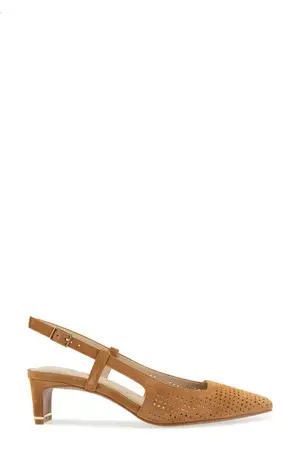 KENNETH COLE Marbella Perf Slingback Pump - Brown Suede