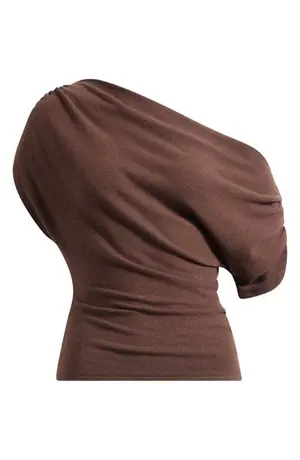 REFORMATION Iris One-shoulder Knit Top - Mole