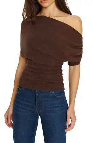 REFORMATION Iris One-shoulder Knit Top - Mole