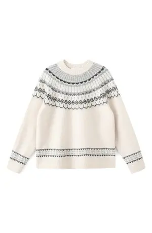 Mango Fair Isle Jacquard Crewneck Sweater