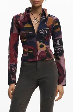 Desigual Mixed Print Long Sleeve Shirt
