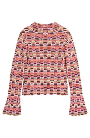 Desigual Striped Mock Neck Sweater