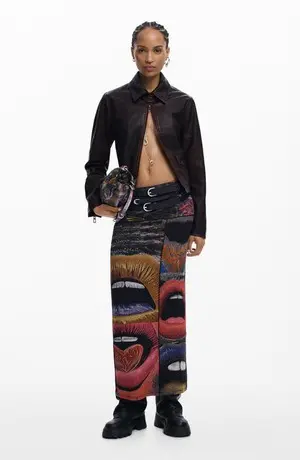 Desigual Graphic Print Maxi Skirt