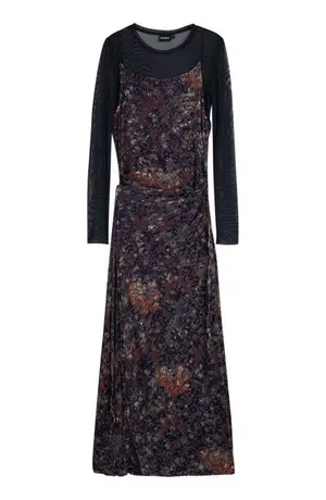 Desigual Metallic Mixed Print Dress