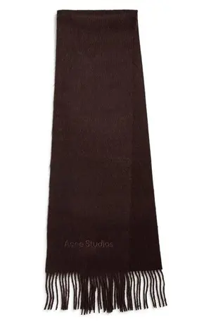 Acne Studios Vinnie Alpaca & Wool Scarf - Dark Brown Melange