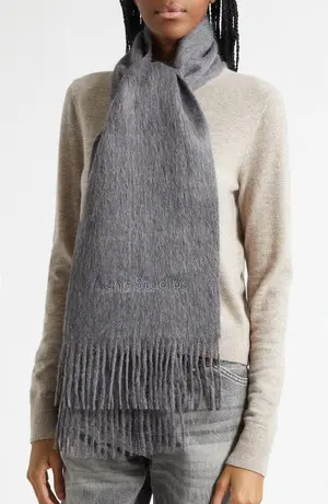 Acne Studios Vinnie Alpaca & Wool Scarf - Grey Melange