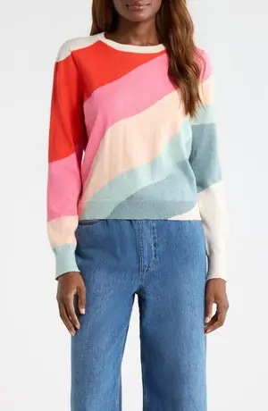 Marine Layer Block Icon Cotton Sweater - Wave