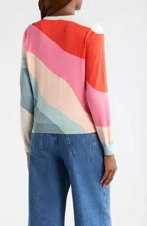Marine Layer Block Icon Cotton Sweater - Wave