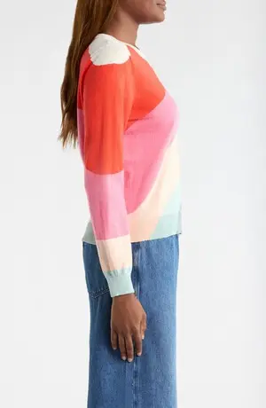 Marine Layer Block Icon Cotton Sweater - Wave