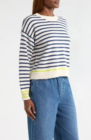 Marine Layer Striped Cotton Rollneck Sweater