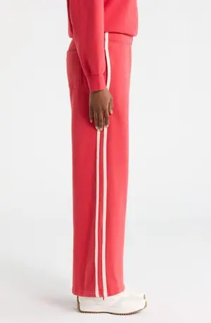 Marine Layer Cloud 9 Side Stripe Wide Leg Fleece Track Pants