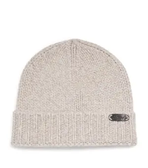 Brioni Cashmere Beanie With Logo - Beige