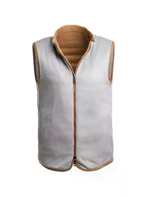 Kiton Reversible Quilted Vest - Brown
