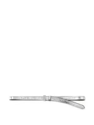 Veronica Beard Dash Metallic Leather Belt - Silver