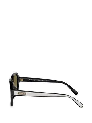 COACH Square Frame Logo Sunglasses