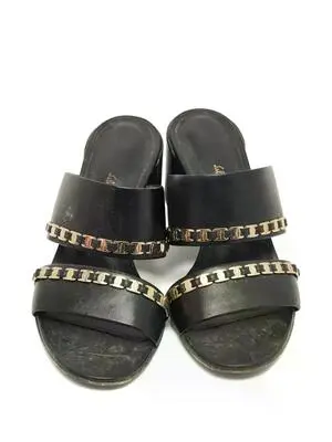 FERRAGAMO Chain-detail Leather Sandals