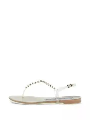 SERGIO ROSSI Thong Studded Sandals - White
