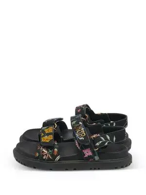 Dior Floral-strap Sandals - Black