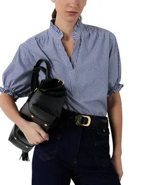 Gerard Darel Clee Ruffle Collar Blouse - Blue