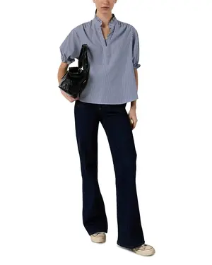 Gerard Darel Clee Ruffle Collar Blouse - Blue