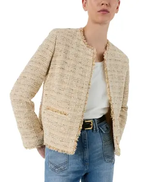 Gerard Darel Talia Tweed Collarless Jacket