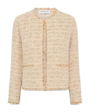 Gerard Darel Talia Tweed Collarless Jacket