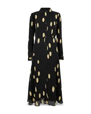 Whistles Abstract Spot Ruffle Dress