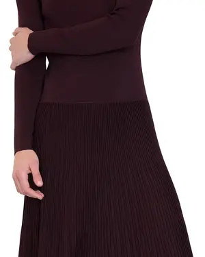 Whistles High Neck Pleat Skirt Dress