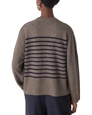 Whistles Wool Stripe Crewneck Sweater