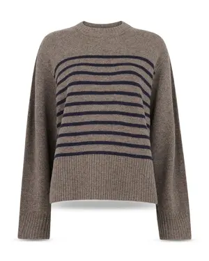Whistles Wool Stripe Crewneck Sweater