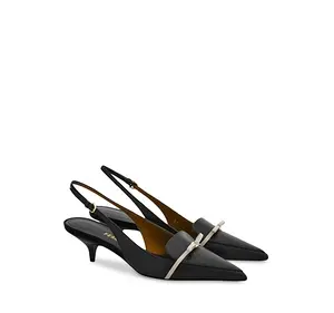 FERRAGAMO Micro Bow Slingback Pumps - Nero