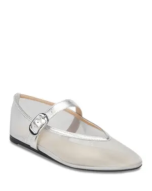 MARC FISHER LTD. Godina Mary Jane Flats - Silver
