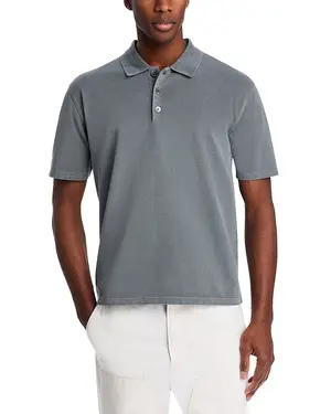 FRAME Washed Light Pique Polo Shirt - Antique Modern Grey