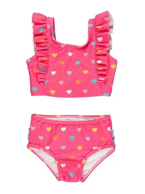 RUFFLEBUTTS Upf 50+ Waterfall Tankini - Colorful Hearts